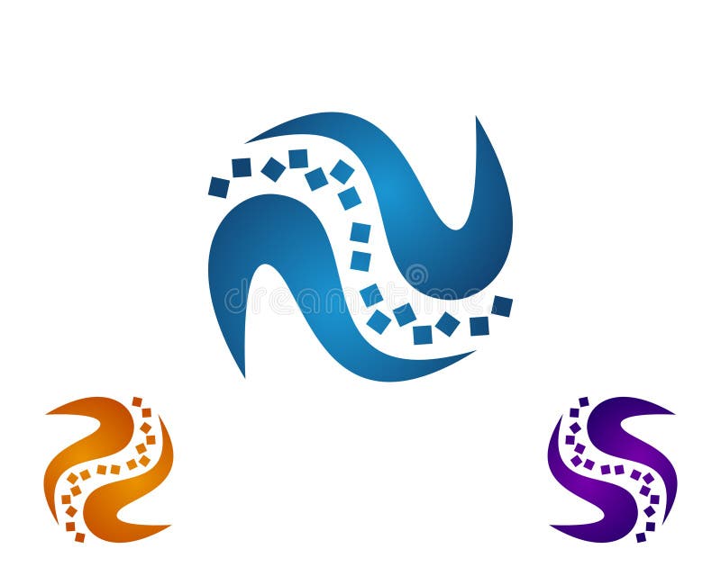 N Letter Curve Pixel Logo Template 1 Stock Vector - Illustration of ...