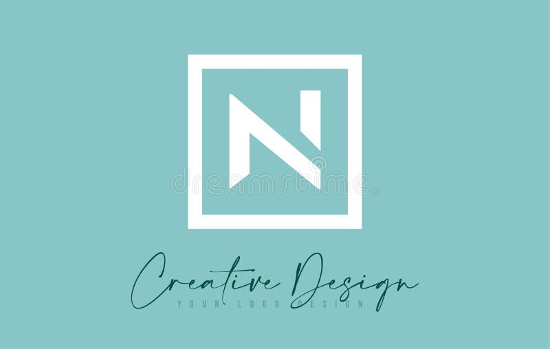 N Letter Icon Design with Creative Modern Look and Teal Background ...