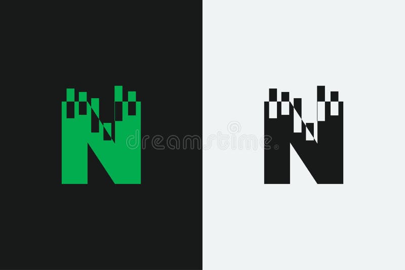 N Letter Iconic Logo Vector Illustration. N Flat Logo in Circle Shape ...
