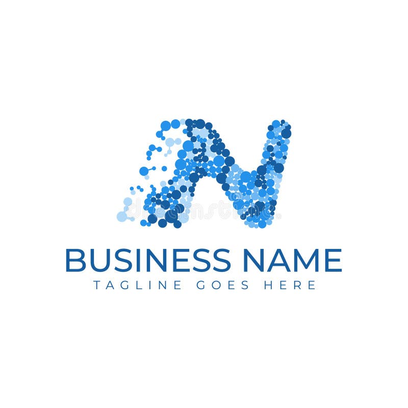 N Letter Logo Science Technology Stock Vector - Illustration of ...