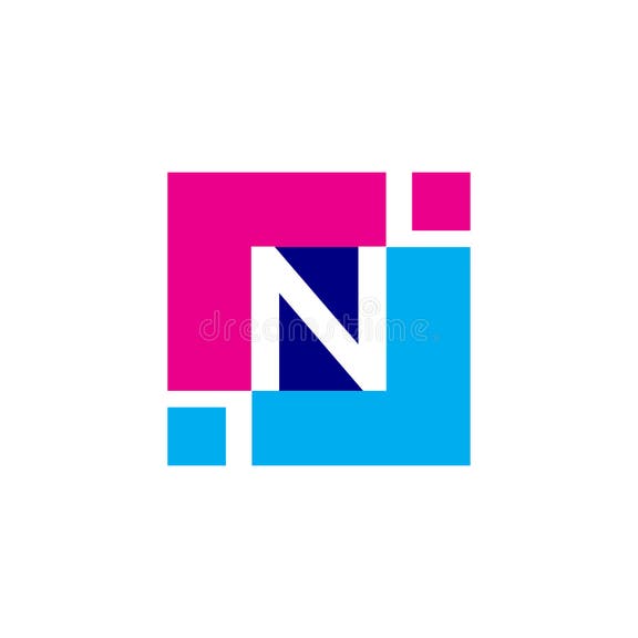 N Letter Multiply Overlapping Colorful Logo Design Stock Vector ...