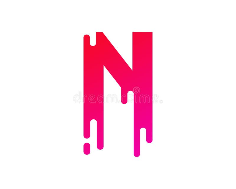 N Letter Paint Wet Logo Icon Design Stock Vector - Illustration of ...