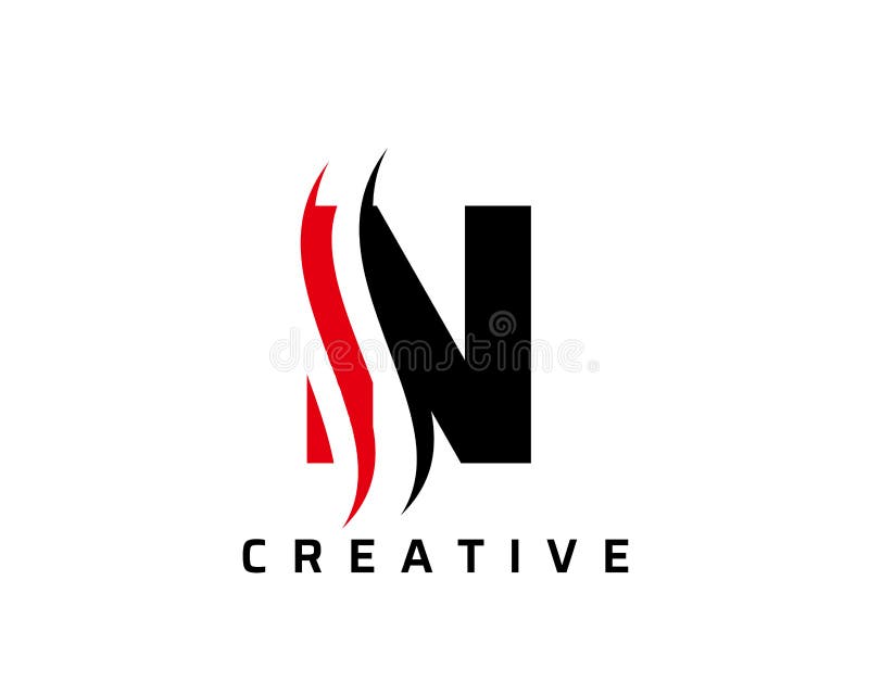N Letter Swoosh Logo Design. Vector Lettering Illustration Stock Vector ...