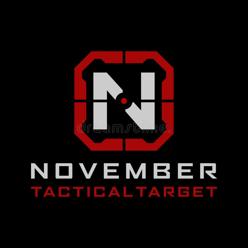 N Letter Tactical Military Target Logo Design Stock Illustration ...