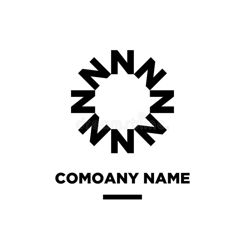 N Letters Around the Sun Shape. N Company Monogram Logo Stock Vector ...