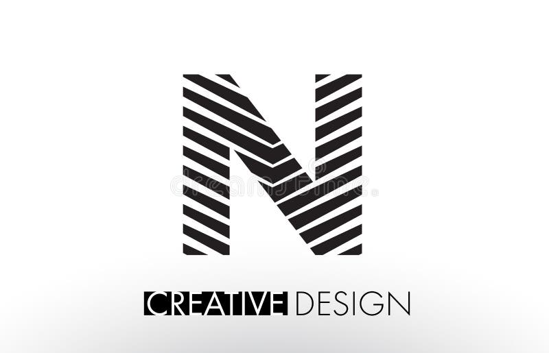 N Lines Letter Design with Creative Elegant Zebra Stock Vector ...