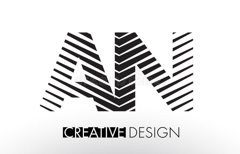 An a N Lines Letter Design with Creative Elegant Zebra Stock Vector ...