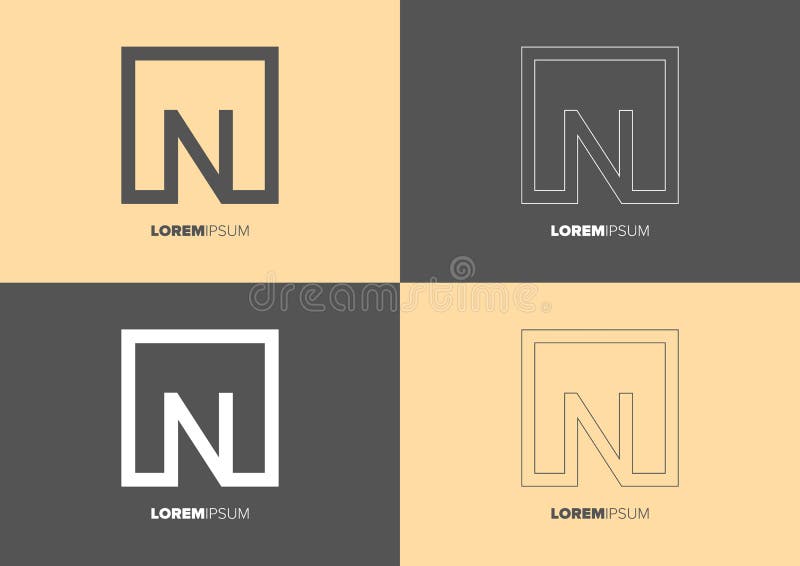 N Logo Design Vector Illustration. Design Concept. Emblem. Logo ...