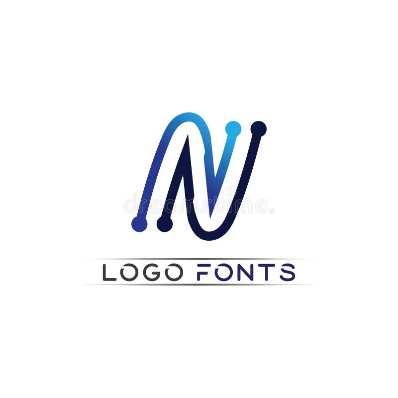 N Logo Font Company Logo Business and Letter Initial N Design Vector ...