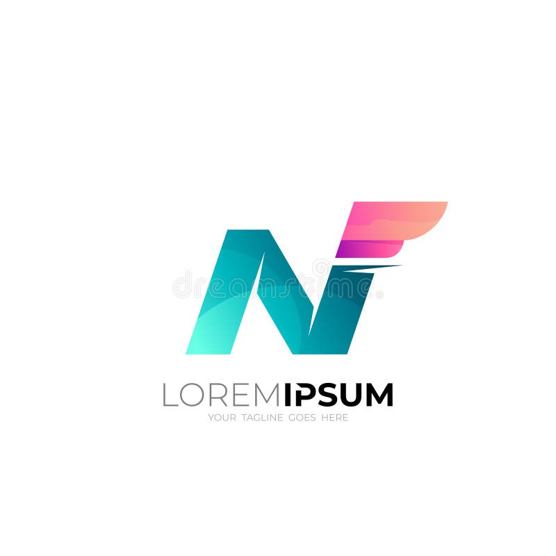 N Logo and Wing Design Combination, Modern Style Design Stock Vector ...