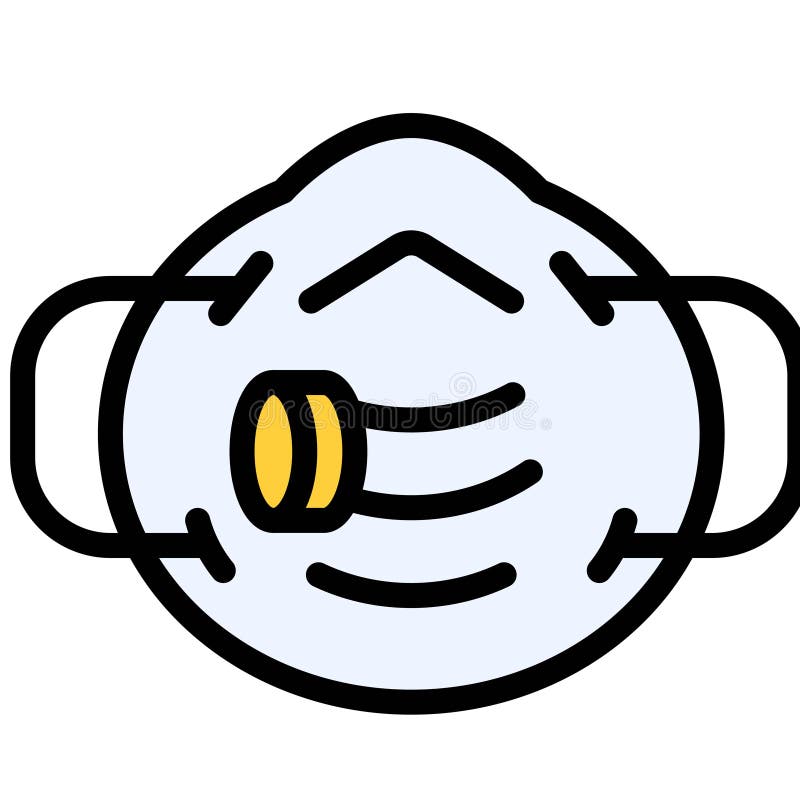 N95 Mask Vector Illustration, Filled Style Icon Stock Vector ...