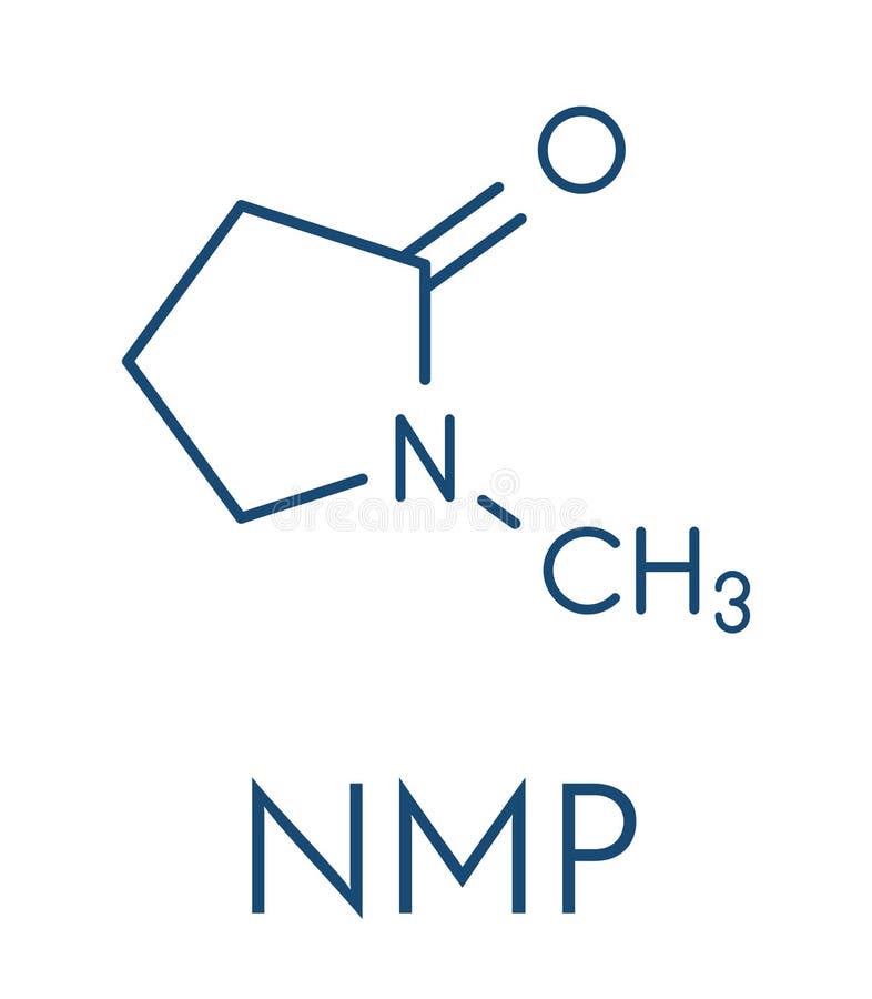 N-methyl-2-pyrrolidone NMP Chemical Solvent Molecule. Skeletal Formula ...