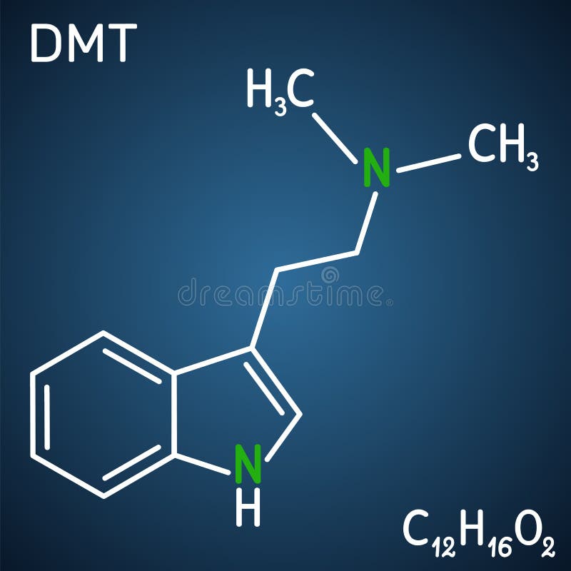 N,N-Dimethyltryptamine, Dimethyltryptamine, DMT Molecule. it is ...