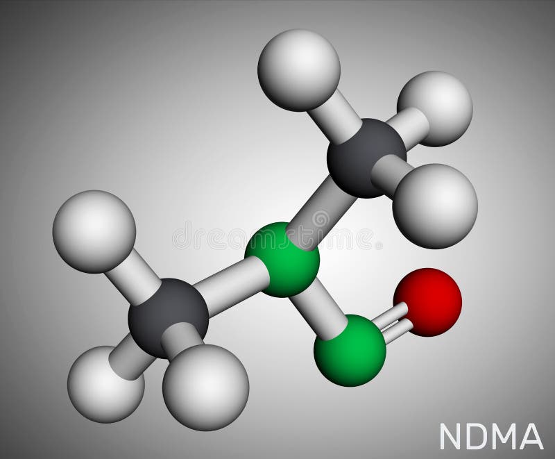 N-nitrosodimethylamine Molecule, Structural Chemical Formula, Ball-and ...