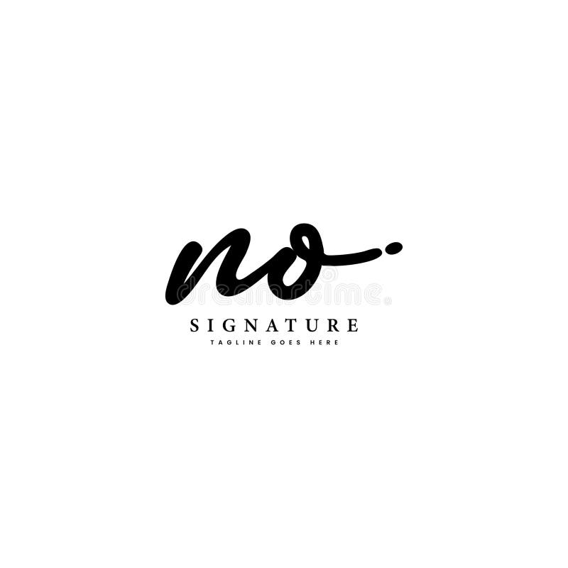 N, O, NO Initial Letter Handwritten and Signature Vector Image Logo ...
