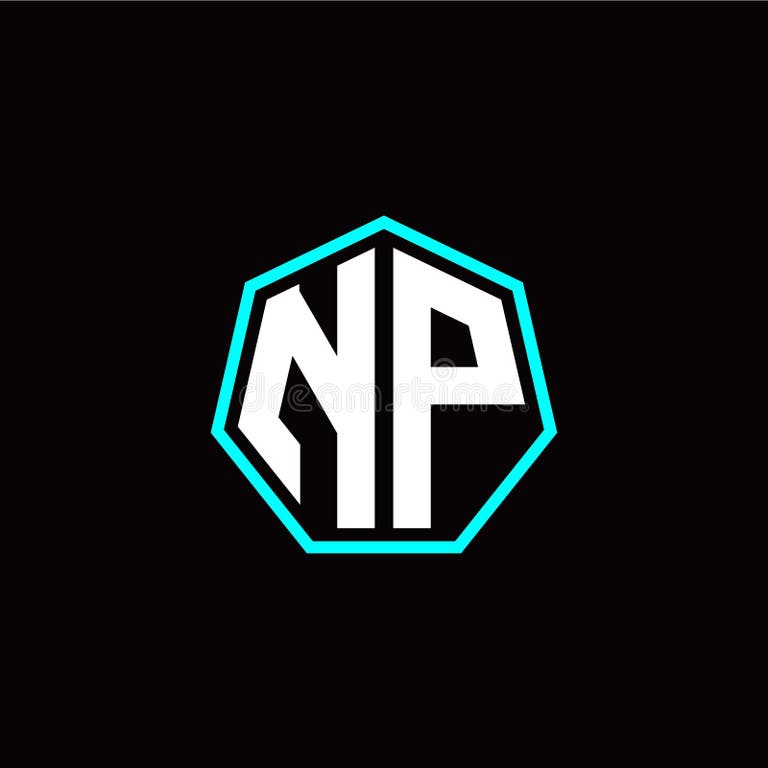 N P Initials Modern Polygon Logo Template Stock Vector - Illustration ...