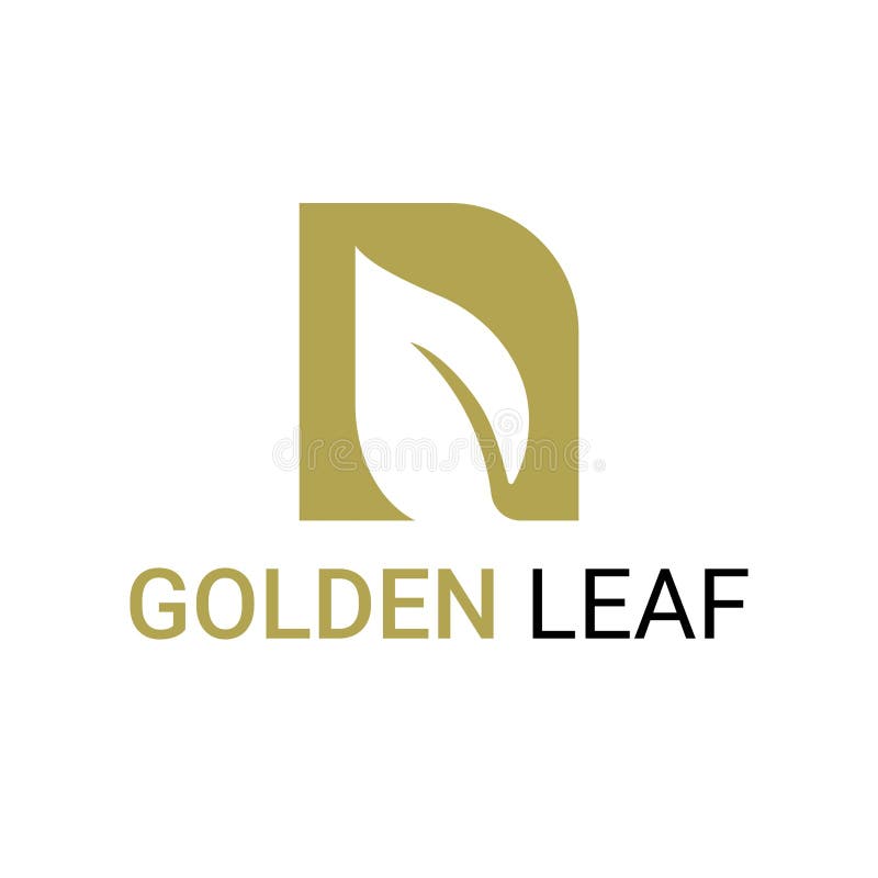 N Shaped Golden Leaf Minimalist Eco Branding Logo Template Stock Vector ...