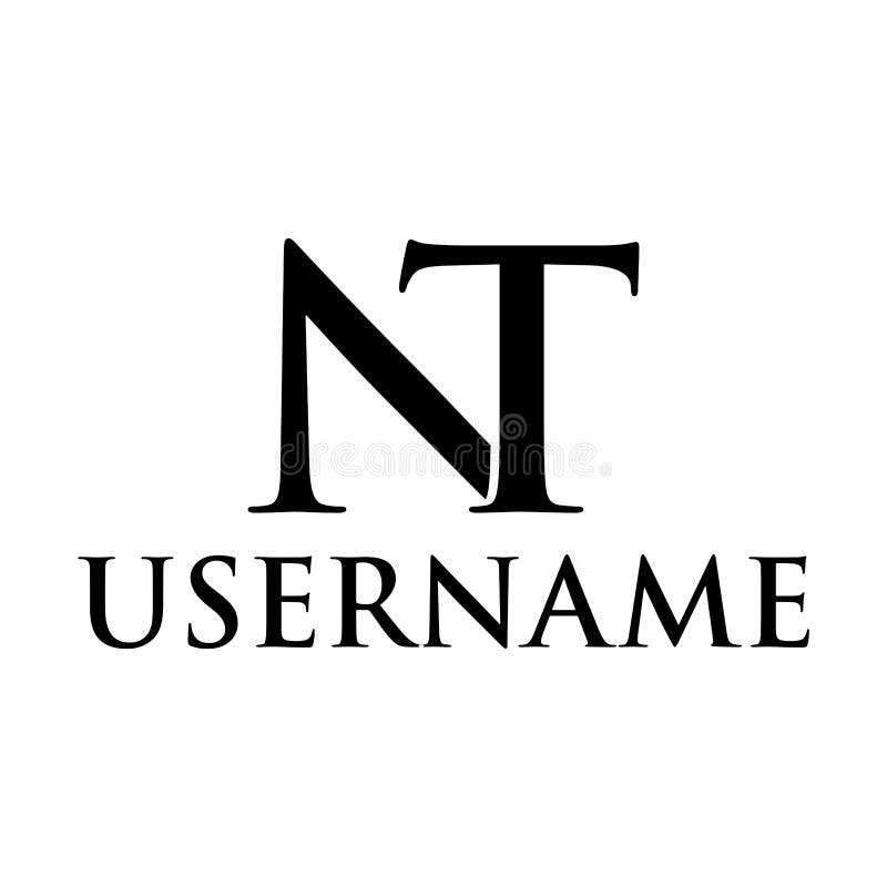 N T Logo Concept Black and White Stock Vector - Illustration of design ...