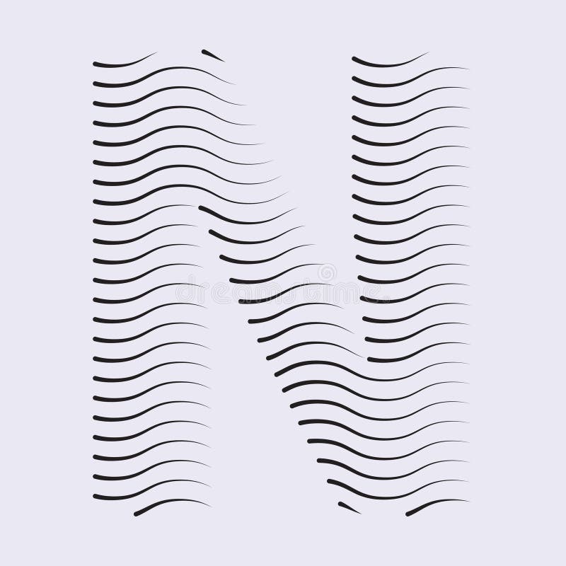 N Vector De Alfabeto De Icono De Letra Ilustración del Vector ...