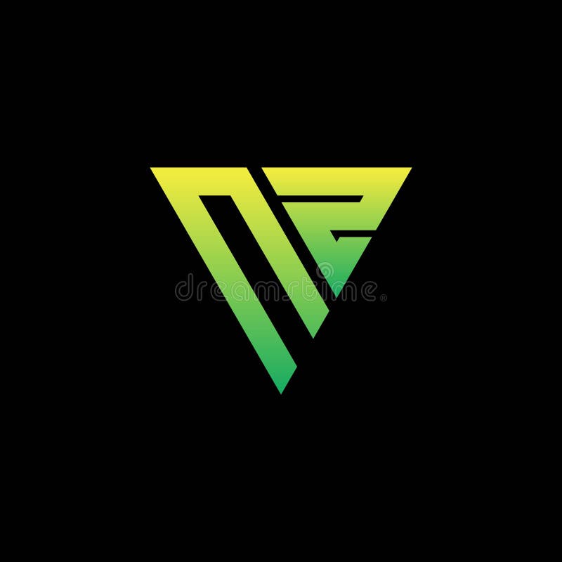 N Z Initial Triangle Logo Monogram with Triangle Shape Stock Vector ...