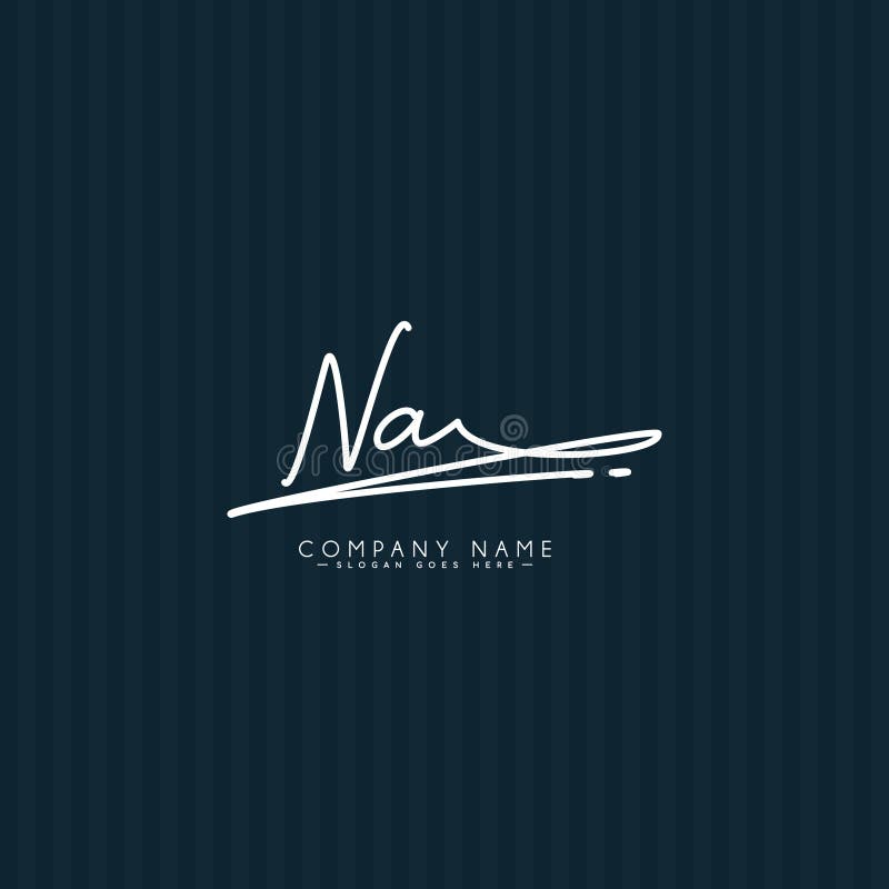 NA Initial Letter Signature Logo Template - Handwritten Vector Logo ...
