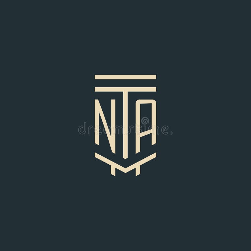 NA Initial Monogram with Simple Line Art Pillar Logo Designs Stock ...