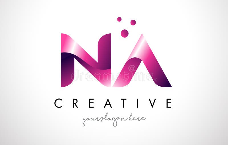 NA Letter Logo Design with Purple Colors and Dots Stock Vector ...