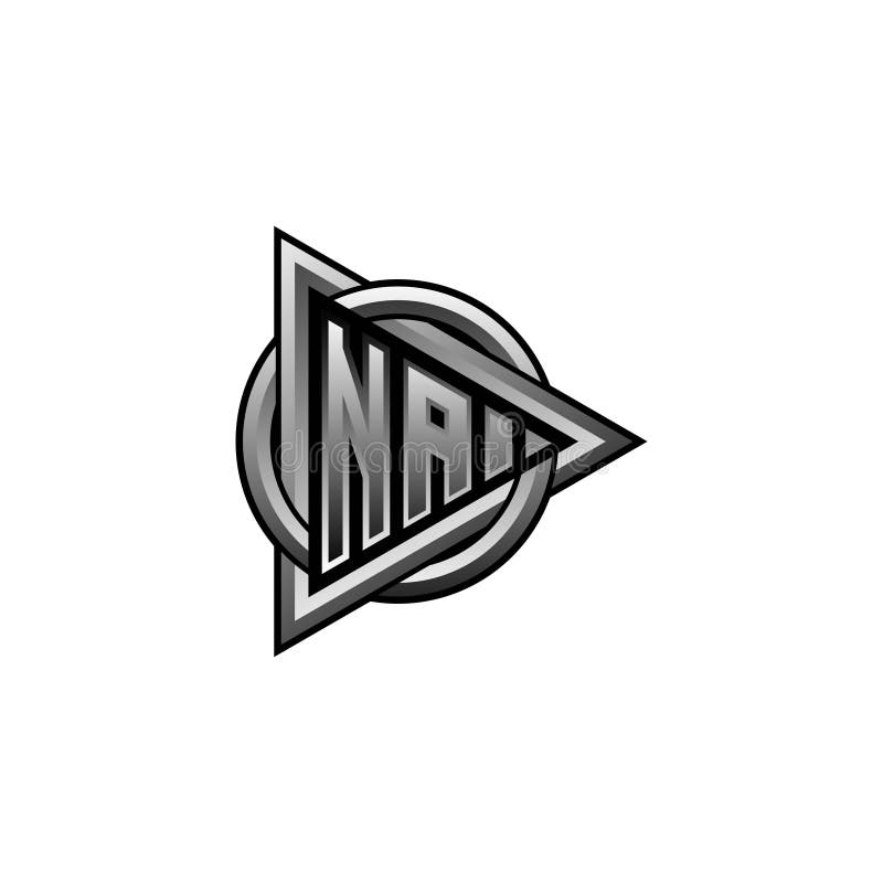 NA Logo Letter Triangle and Circle Rounded Stock Vector - Illustration ...