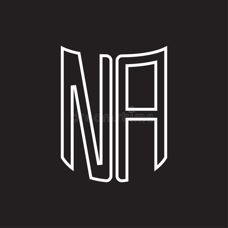NA Logo Monogram with Ribbon Style Outline Design Template Stock Vector ...
