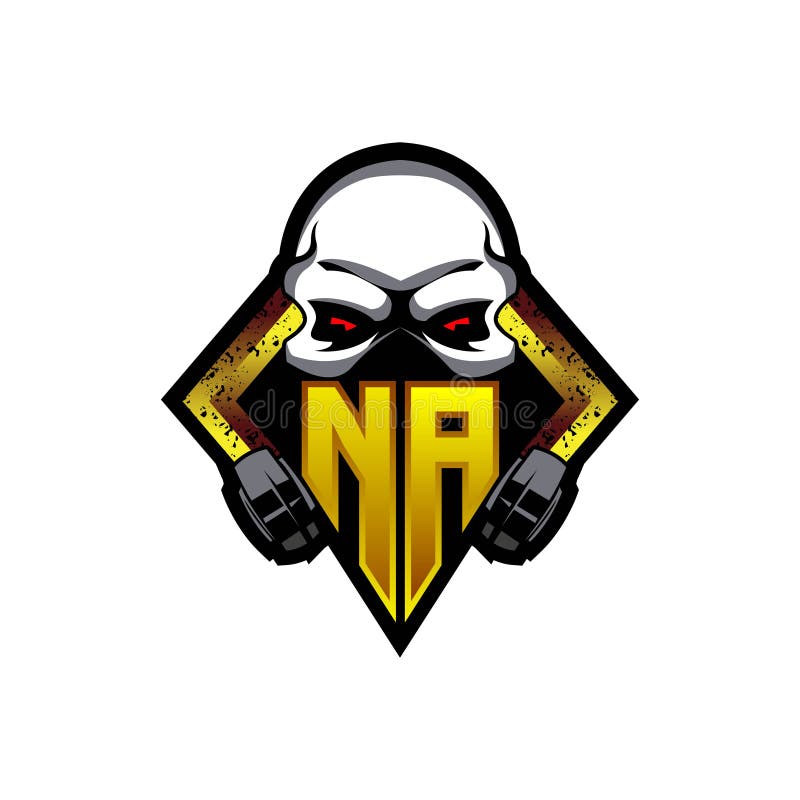 NA Logo Monogram with Skull Shape Designs Template Stock Vector ...