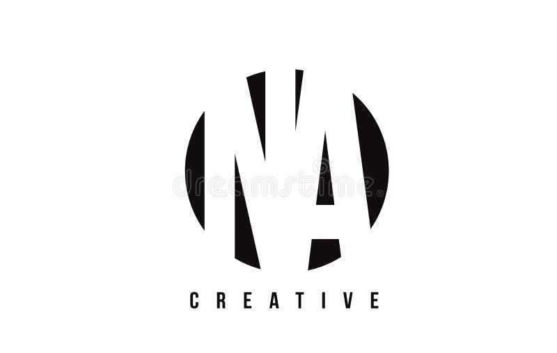 NA N a White Letter Logo Design with Circle Background. Stock Vector ...