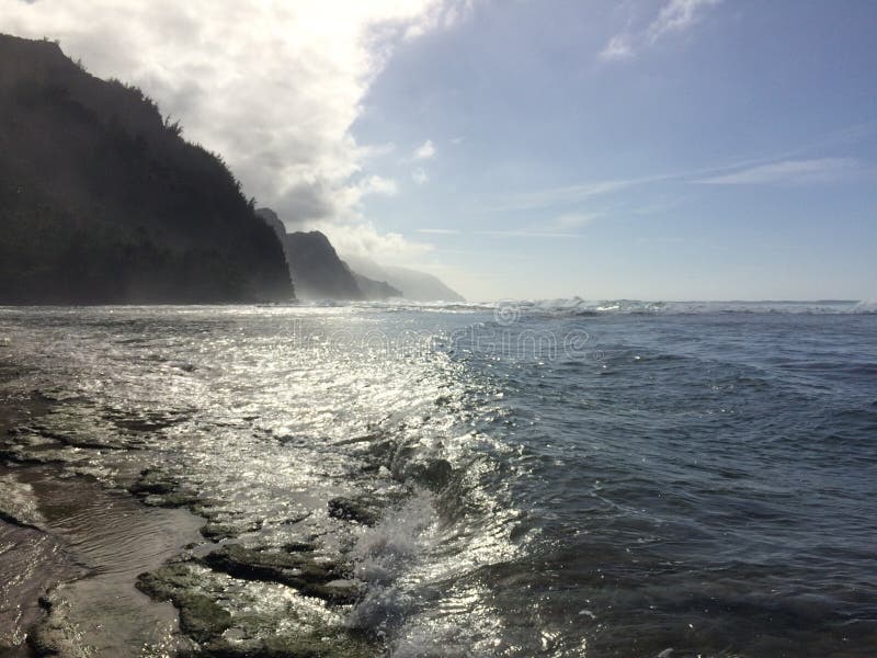 Na Pali Coast Cliffs on Kauai Island, Hawaii. Stock Photo - Image of ...