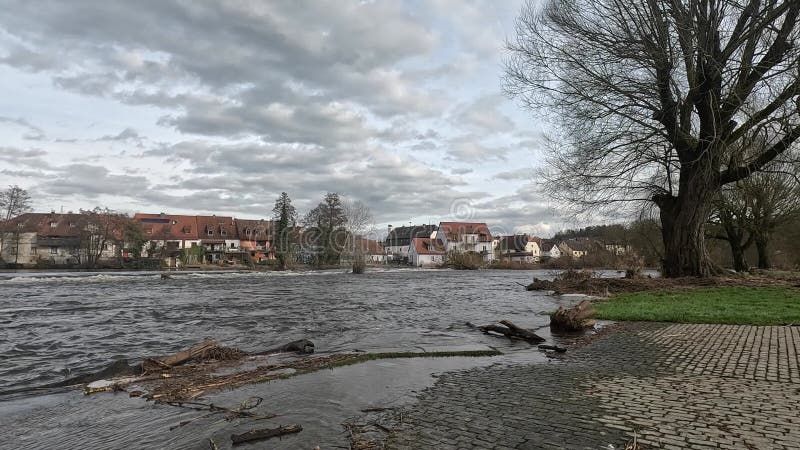 Naab River in Bavaria Near Kallmuenz with Flood Stock Video - Video of ...