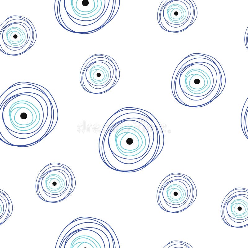 Reeks Blauwe Boze Oogvector Geïsoleerd Op Witte Achtergrond. Handgetekende Ogen Van Ovaal En ...