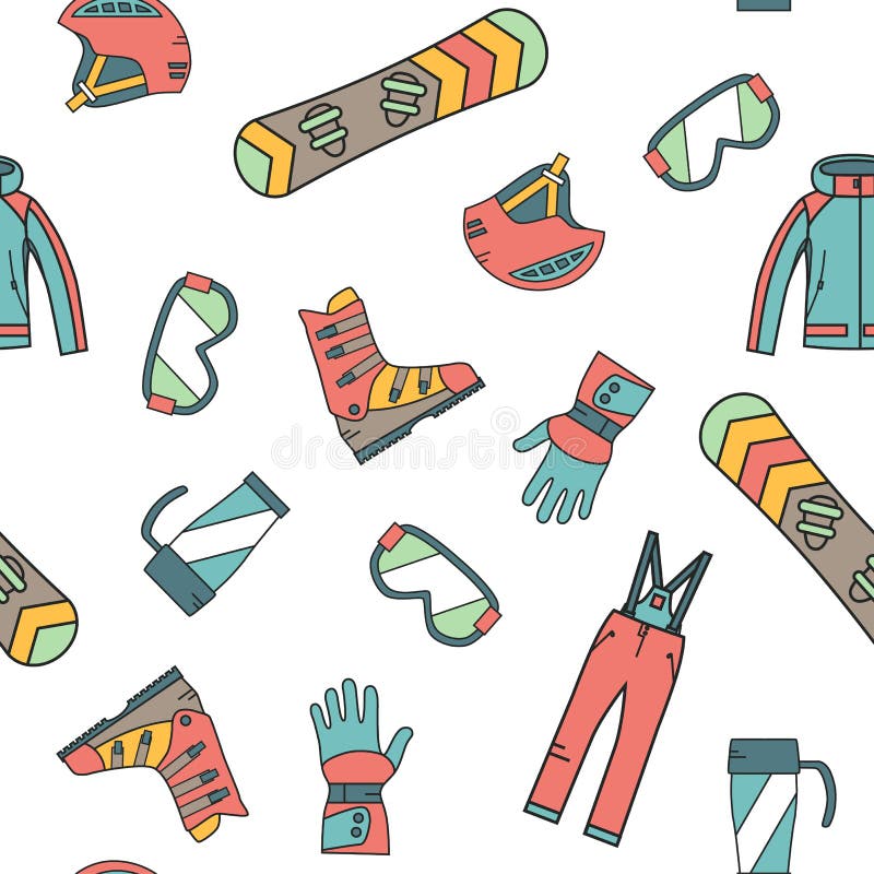 Naadloos Patroon Van De Wintersport Vector Illustratie - Illustration ...