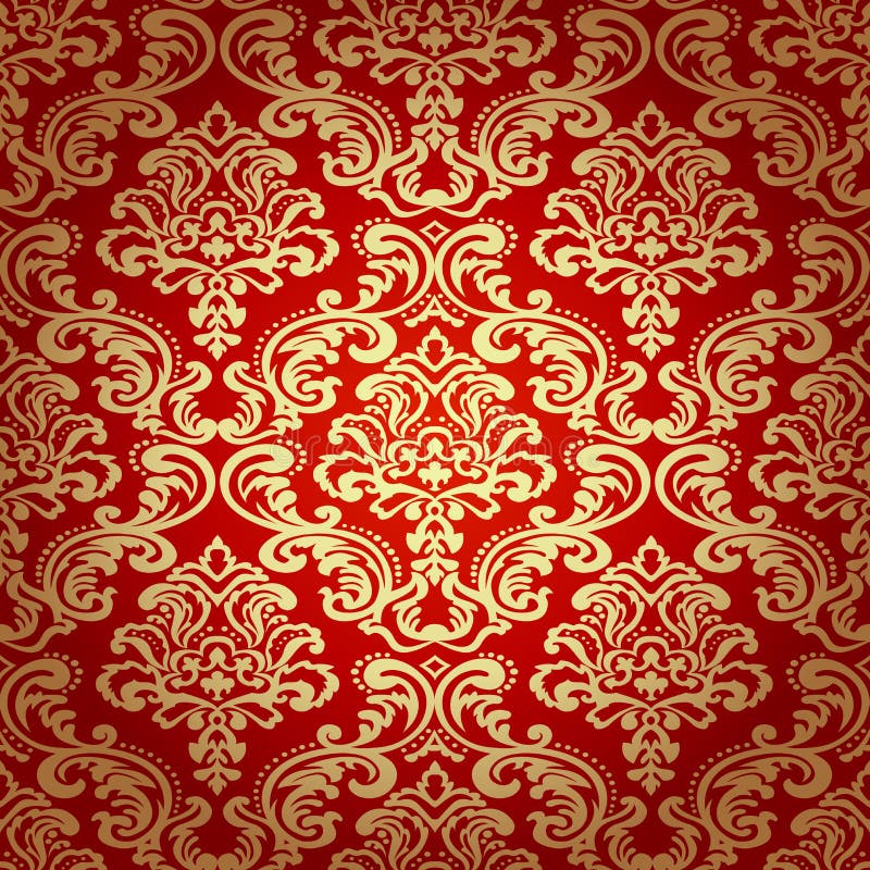 Naadloos Patroonbackground.damask Behang. Vector Illustratie ...