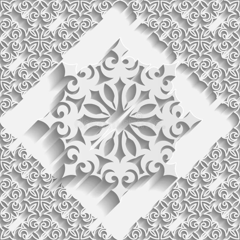 Naadloos wit 3D patroon vector illustratie. Illustration of achtergrond ...