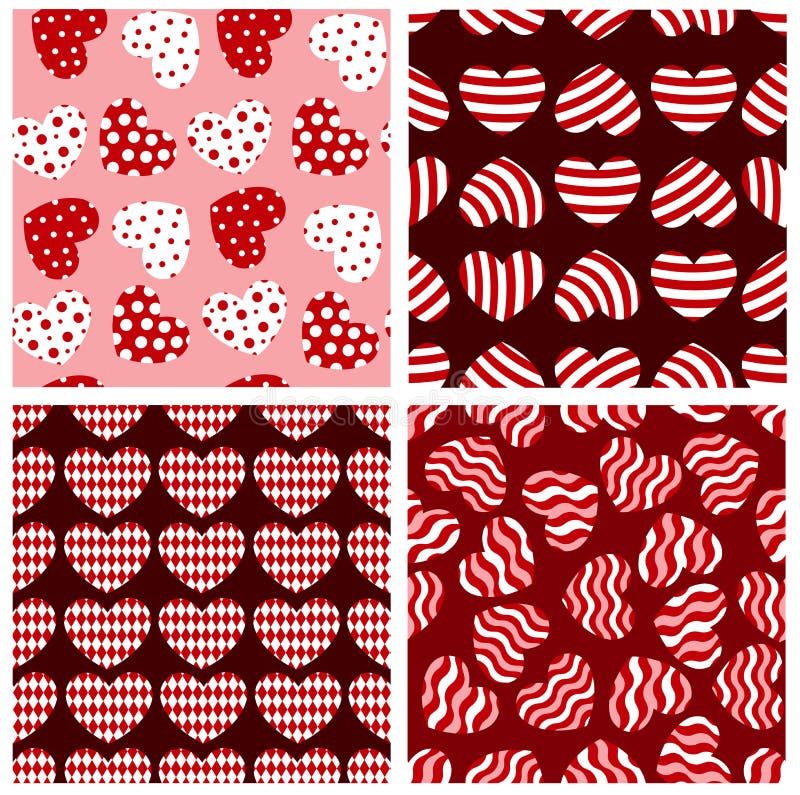 Naadloze Geometrische Harten. Vector Illustratie - Illustration of ...