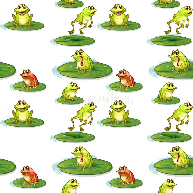 Houten Teken Met Vele Kikkers Door De Vijver Stock Illustratie ...