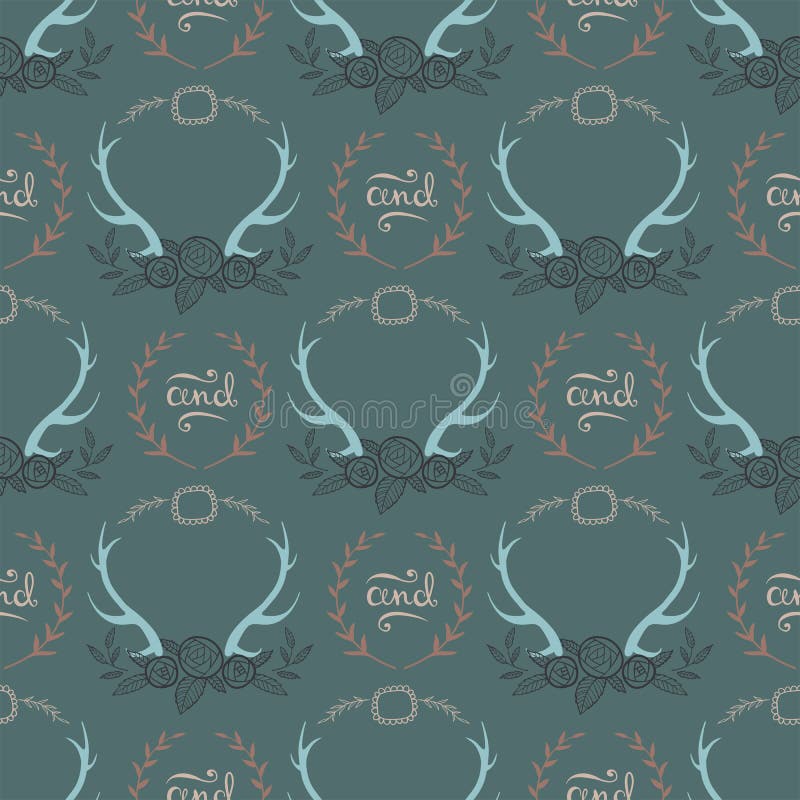 Naadloos Rustig Patroon Met Kruiden En Bloemen Van De Steppen ...