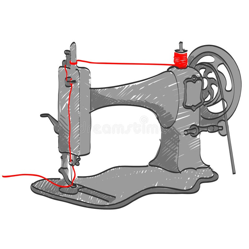 Vectornaaimachine op wit vector illustratie. Illustration of nostalgie ...
