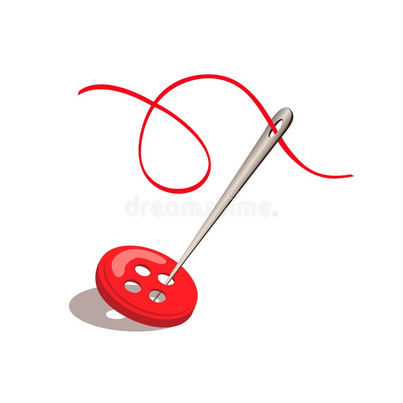 Naald en draad en knoop vector illustratie. Illustration of draad ... Naald en draad en knoop vector illustratie. Illustration of draad ...