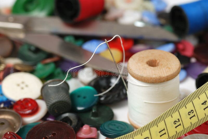 Naald en een draad stock foto. Image of handwerk, hobbys - 6751422