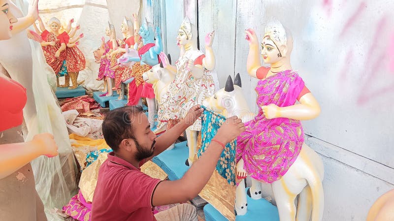 Naba Durga Maa Wear Setting Editorial Photo - Image of naba, setting ...