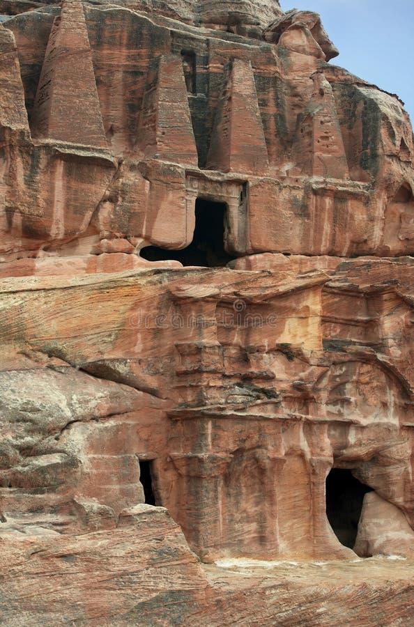 Oude Verlaten Rotsstad Van Petra in Jordani? Stock Foto - Image of oost ...