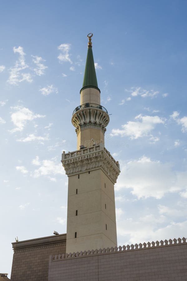 Nabvi mosque Madeena stock image. Image of minarets - 222589153