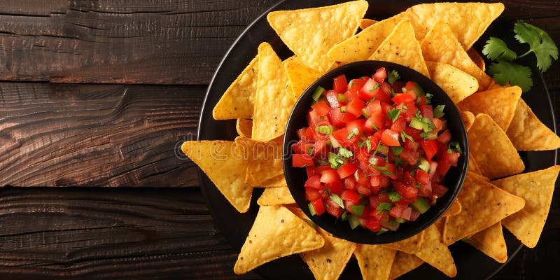 Nacho Platter, Featuring a Generous Serving of Salsa, Guacamole, and ...