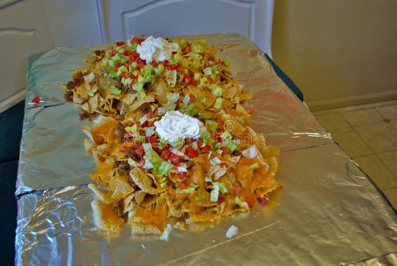 Nacho Table Kitchen Table Wrapped in Aluminum Foil and Covered with ...