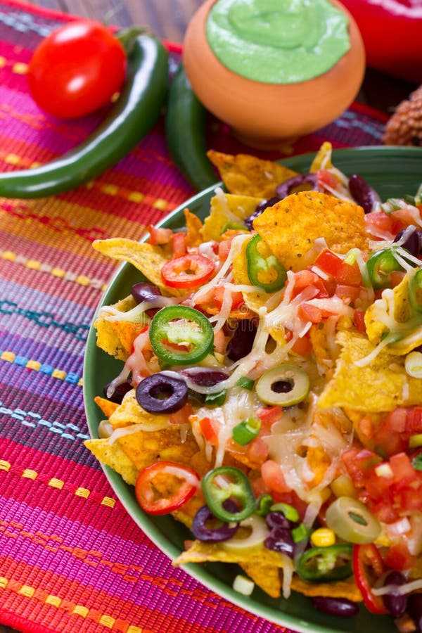 Nachos stock photo. Image of cheese, dinner, guacamole - 38397096