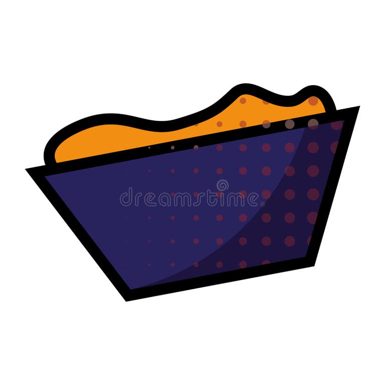 Nachos with Cheese Dip. Vector Stock Vector - Illustration of cartoon ...